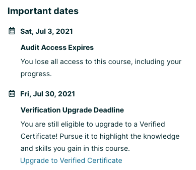 What is the deadline to upgrade to a verified certificate?