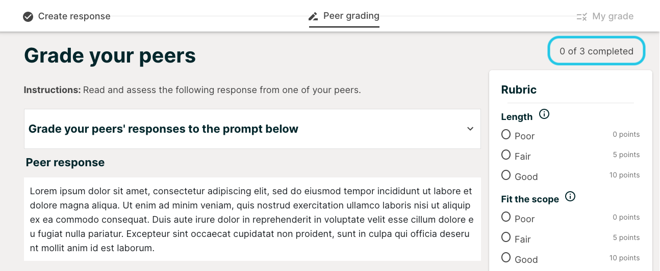 Assess peer responses