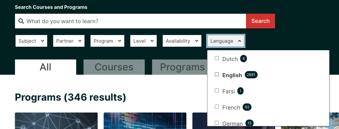 What languages are edX courses taught in?